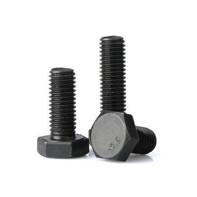 China M6 DIN 931 Black Hex Bolts and Nuts Carbon Steel Class 8.8 Metric Thread for sale