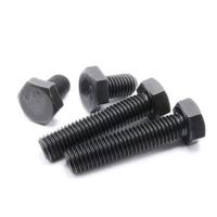 China M6 DIN 931 Black Hex Bolts and Nuts Carbon Steel Class 8.8 Metric Thread for sale