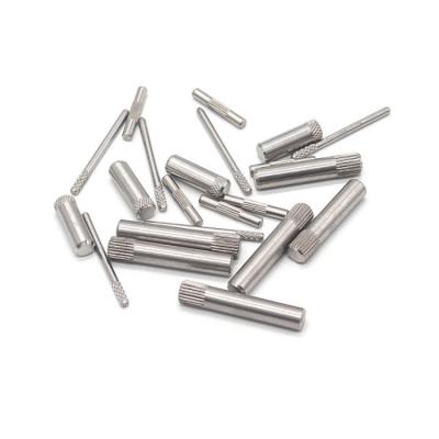 China 304 Stainless Steel Metric Solid Spiral Knurled Dowel Pin 0.25in Diameter for sale
