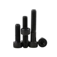 China DIN 933 Grade 8.8 M8 Cylindrical Head Screw Black Zinc Plated Hex Socket for sale