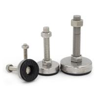 China Stainless Steel 304 Adjustable Leveling Feet 1/4-20 Thread Heavy Duty Furniture Support Base 20-102mm for sale