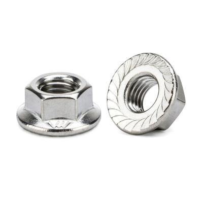 China Din 6923 Grade 8 Stainless Steel M8 Flange All Metal Self Locking Nut for sale