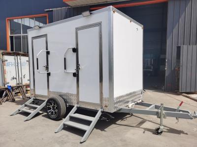 China LAKER Customized Luxury Toilet Trailer 2 Station Portable Restroom Trailer for sale