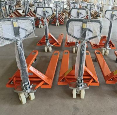 China CBY-5N 5 Ton Heavy Duty Hand Pallet Truck with 5000KG Capacity and Nylon Wheels Made of High-Strength Steel for sale