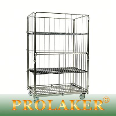 China Industrial Grade 3 sided roll cage Space Saving Folding for sale