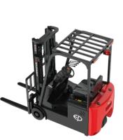China Compact 1.5 Ton 3 Wheel Electric Counterbalance Forklift Low Ceiling Cargo Lift Use Built-in Li-ion Charger Opportunity Charging Forklift for sale