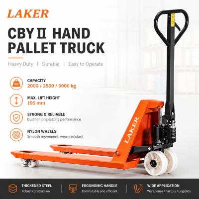 China Heavy Duty 3 Ton Galvanized Hand Pallet Truck Stainless Low Profile Hand Pallet Truck for sale