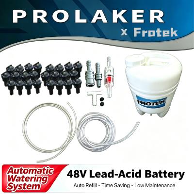 China Premium Hot Selling Brand Frotek Automatic Watering System Kit Acid Resistant Auto Stop Refill Valve For Warehouse Forklift Tractor Industrial Lead Acid Battery Maintenance for sale