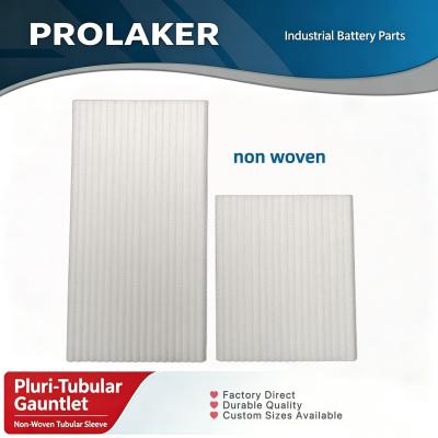 China High Porosity Low Resistance Acid Resistant Non-woven Fabric Multitube Gauntlet Separator, Long Cycle Life Spunlace Polyester Battery Gauntlet Equal to Imported Standard for Lead Acid Traction Battery for sale