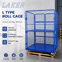 China Prolaker LK05035A Type L Roll Cage 1200x800x1750mm 500kg Warehouse Logistics Trolley for sale