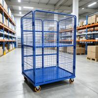 China Prolaker LK05035A Type L Roll Cage 1200x800x1750mm 500kg Warehouse Logistics Trolley for sale
