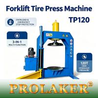 China TP120 120Ton Heavy Force Hydraulic Solid Tire Press, Time‑Saving Forklift Tire Mount Dismount & Reconditioning Machine 12‑16'' Rim for sale