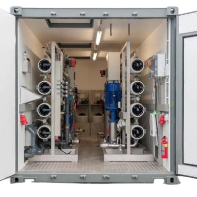 China 500m3 Per Day Container Type Reverse Osmosis System with 25000L/Hour Capacity and 40kw Power for Water Treatment for sale