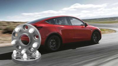 China Anodized Black Forged Aluminum Wheel Spacers 5x120 20mm for Tesla Model S Model X for sale