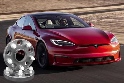 China Anodized Black Forged Aluminum Wheel Spacers 5x120 Bolt Pattern For TESLA Model 3 for sale