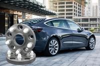 China Anodized Black Forged Aluminum Wheel Spacers 5x120 Bolt Pattern For TESLA Model 3 for sale