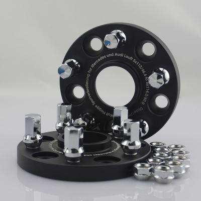 China 5x130 to 5x112 Forged Aluminum Hubcentric Wheel Adapters 84.1 to 66.6mm Anodized Black for sale