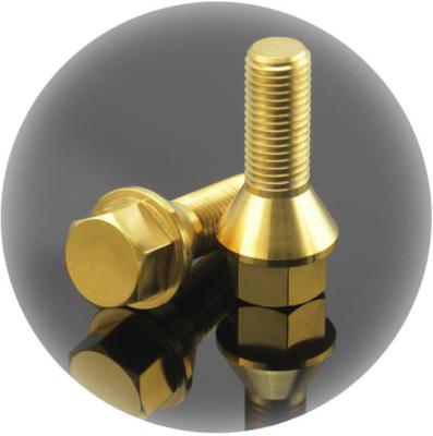 China RCTuning Gold Titanium GR5 M12x1.5 Wheel Bolts Grade 10.9 for BMW E Chassis for sale