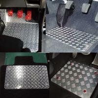China Aluminum Anti Slip Heel Plate 360x250mm for Racing and Daily Drive Car Mat for sale