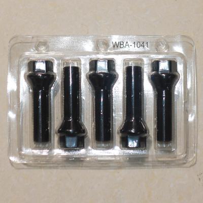 China BMW Extended Wheel Bolts M14x1.25 Grade 10.9 41mm Shank Black for F G Chassis Mini for sale