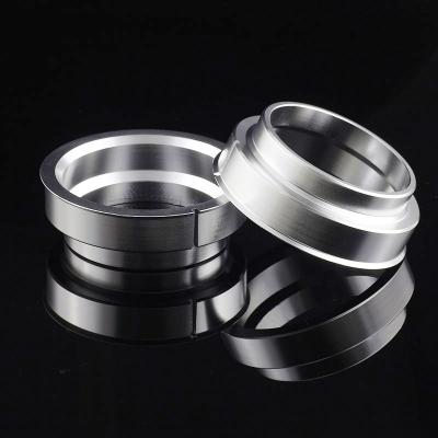 China 30mm Aluminum Wheel Hub Centric Rings OD73.0 ID60.0 Anodized Silver CNC Machined for sale