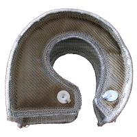 China Silica Basalt Fabric Turbocharger Heat Shield Cover 1800F Fire Shield Turbo Blanket for sale