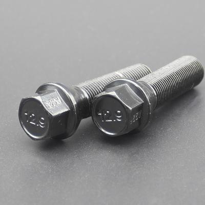 China M14x1.25 Cone Seat Extended Wheel Bolt 44mm Grade 12.9 Dual Coating Black for BMW Mercedes for sale