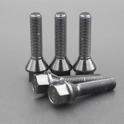 China M12x1.5 44mm Cone Seat Extended Wheel Bolt Grade 12.9 Dual Coating Black for BMW E Chassis for sale