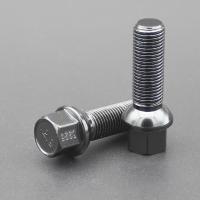 China M14x1.5 R13 Ball Seat Extended Lug Bolt 39mm Shank Grade 12.9 Dual Coated Black for VW for sale