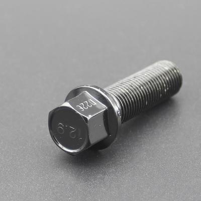 China Grade 12.9 R14 Extended Lug Bolt Shank 42mm M14x1.5 Dual Coating Black Finish for Audi Mercedes for sale