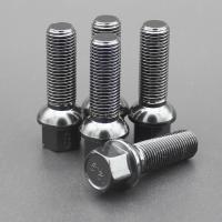 China M14x1.5 R13 Ball Seat Extended Lug Bolt 39mm Shank Grade 12.9 Dual Coated Black for VW for sale