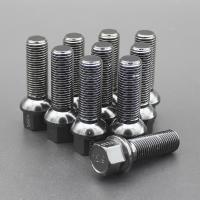 China M14x1.5 R13 Ball Seat Extended Lug Bolt 39mm Shank Grade 12.9 Dual Coated Black for VW for sale