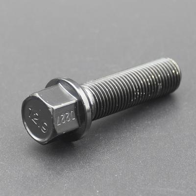 China M14x1.5 R14 Extended Lug Bolt Grade 12.9 47mm Shank Dual Coating Black for Audi Mercedes for sale