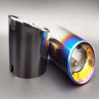 China Burned Color 98mm Angle Cut Slip On Exhaust Tips for BMW M3 M4 F80 F82 M2 Competition F87 S55 for sale