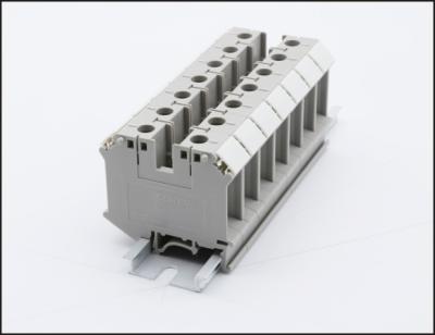 China 15.2mm Rail Terminal Blocks 125A 800V M6 Screw PA66 / UL94-V0 Brass for sale