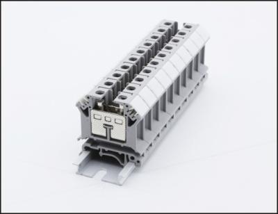 China 101A / 800V M6 Screw 12.2mm Rail Mount Terminal Block PA66 / UL94-V0 Brass for sale