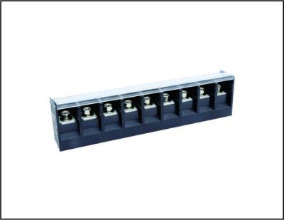 China 100A / 600V Brass Rail Distribution Terminal Blocks PBT / UL94-V0 M5 Screw 22.0mm Pitch for sale