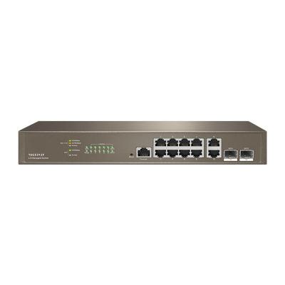 China Stock Customized TEG5312F 10port L3 Managed Switch with 10*10/100/1000 Base-T Ethernet Ports and 2*1000 Base-X SFP Ports for sale