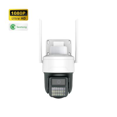 China Waterproof Security CCTV With Warning Light Camara de Seguridad Wifi Audio Motion Tracking Dome Network Camera for sale