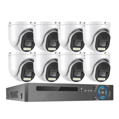 China Metal Turret Dome 8 Channels Indoor Face Detection IP66 H.265 4K 8MP Wired POE IP Network Security Home CCTV Camera System for sale
