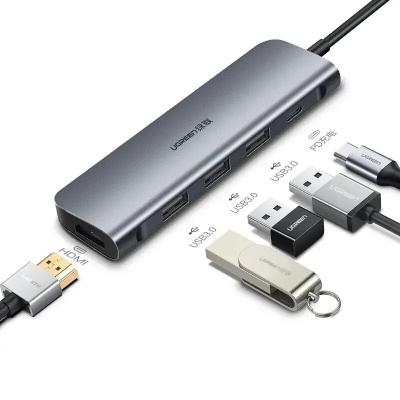 China USB C Hub 5 in 1 Multiport Adapter 100W Power Delivery, 3 USB 3.0 Data Ports, 5Gbps Transfer Speed for sale