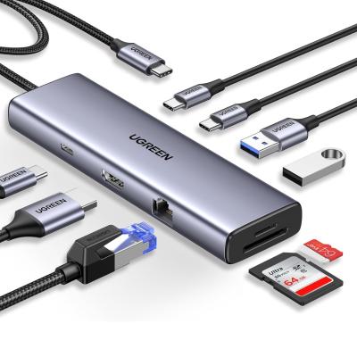 China Revodok 9 in 1 USB C Hub Gigabit Ethernet Adapter 100W PD Charging,USB A&C Data Ports, SD/TF Card Reader for sale