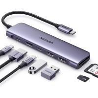 China 4K HDMI Network Device 1071 USB C Hub For Laptop 7 In 1 USB C Dongle for sale