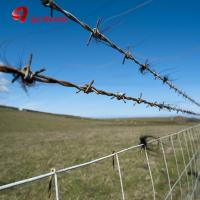 China Anti-corrosion hot dipped galvanized barbed wire double strand 50kg 22mm barbed wire price per roll for sale