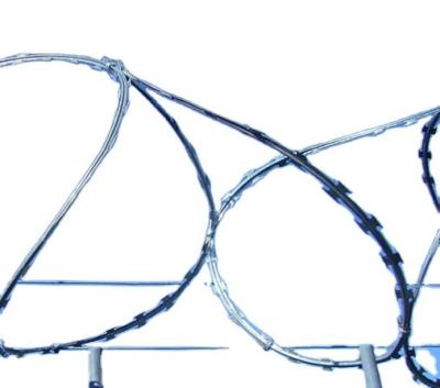 China Galvanized PVC Coated Stainless Steel Bto-22 Cbt-60 Cbt-65 Concertina Razor Barbed Wire for sale