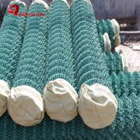 China Woven Vinyl Coated black chain link fence With Galvanized Steel Wire Fit Backyards for sale
