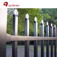China Powder Coated Security Wholesale Exterior Fences Durable Public Industrial Security Wrought Iron Railing Carbon Steel Metal 1.8m for sale