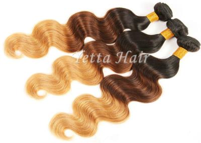 China 3 Tone Body Wave Ombre 100% Virgin Remy Hair Extensions 10-30 Inch Brazilian Weave for sale