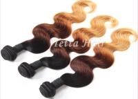 China Honey Blonde Ombre 3 Tone 100% Human Hair Extension 18 Month Durability 100g for sale