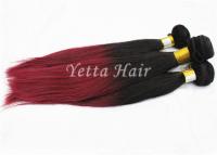 China Dark Red Ombre Human Hair Extensions Silky Straight 100g 18inch Real Remy Hair Weave for sale